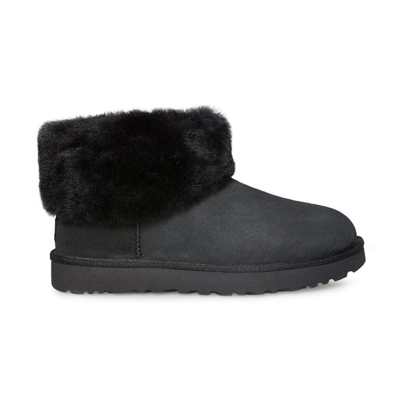 UGG | Shoes | Ugg Classic Mini Fluff Black Boots Womens | Poshmark